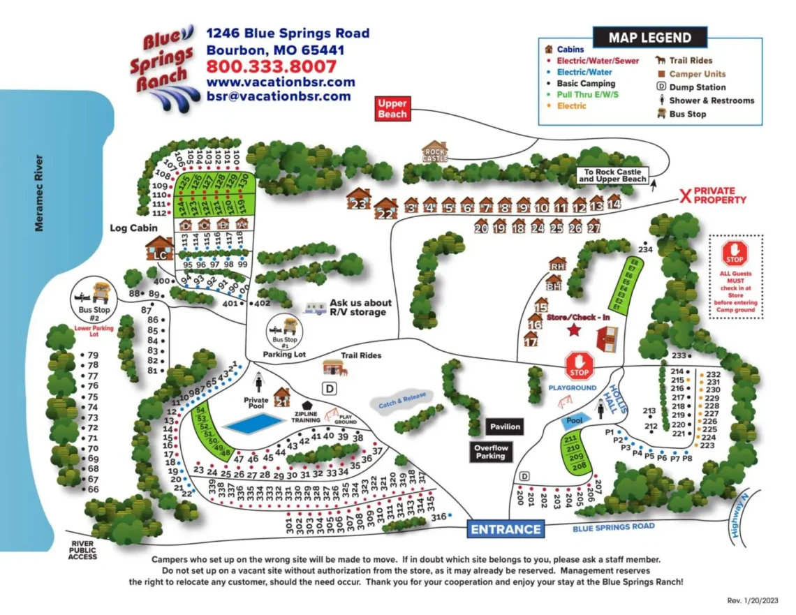 Park Map - Blue Springs Ranch